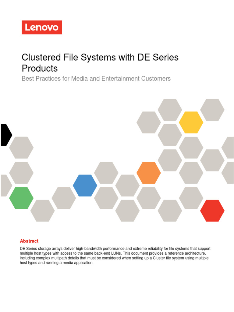 Clustered File Systems With de Series Products | PDF | Operating System | Computer Cluster