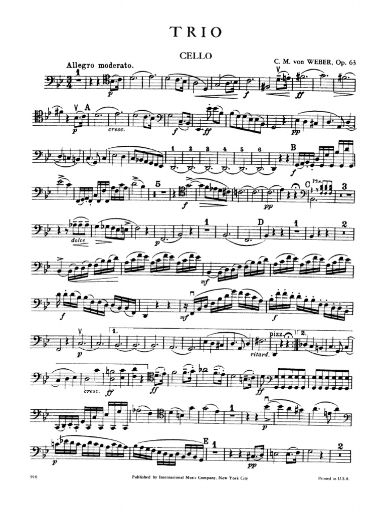 Weber - Trio Op. 63 - Violoncello | PDF