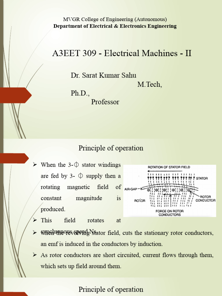 Principle of Operation, Slip & Torque | PDF
