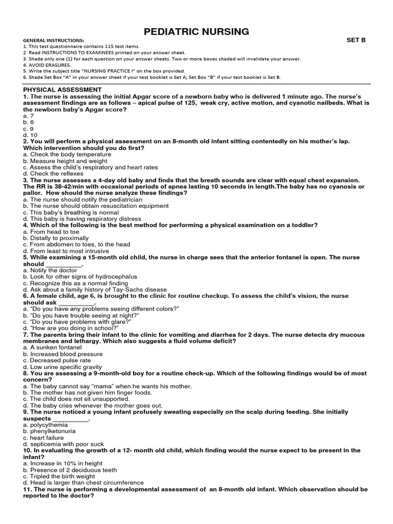 Pedia Post Test | PDF