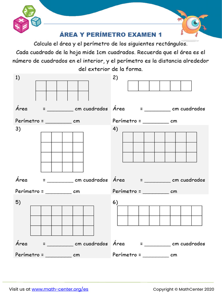 Examen de Área y Perímetro para Primaria | PDF