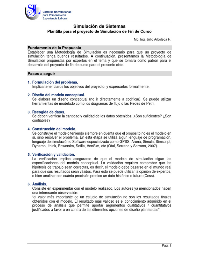 Plantilla para El Proyecto de Fin de Curso | PDF