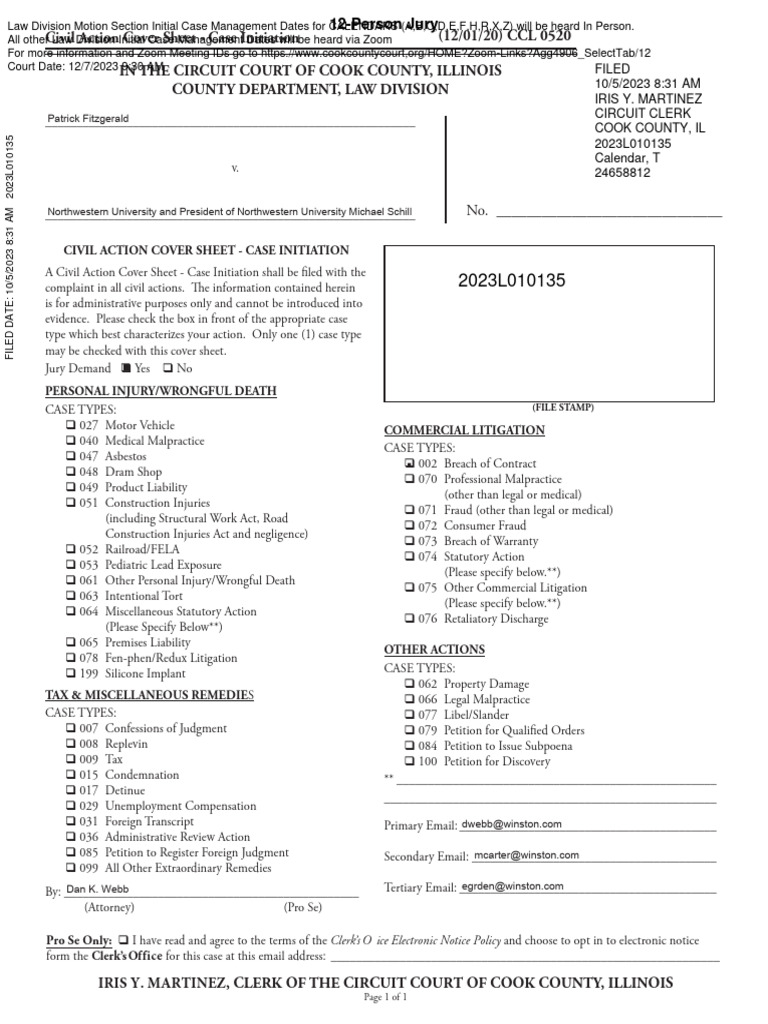 Fitzgerald Complaint | PDF | Damages | Tort