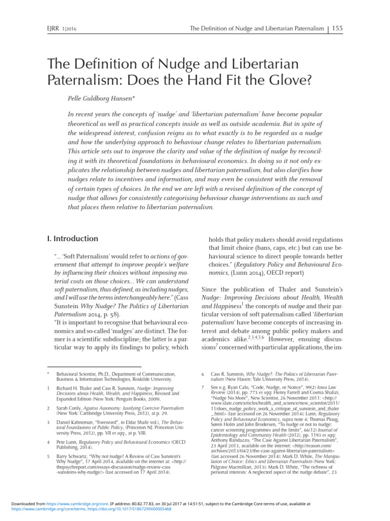 The Definition of Nudge and Libertarian Does The 1 Annas Archive | PDF ...