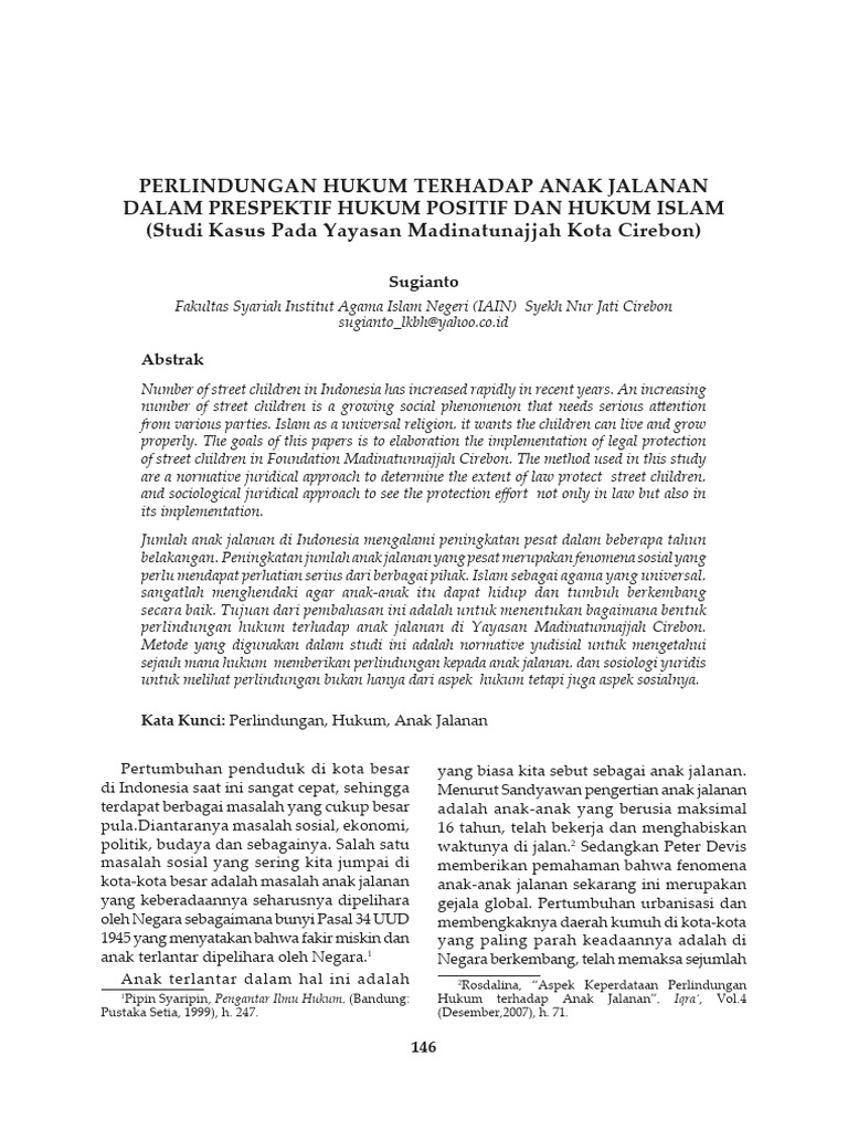 Perlindungan Hukum Terhadap Anak Jalanan Dalam Pre | PDF | Kesehatan Holistik