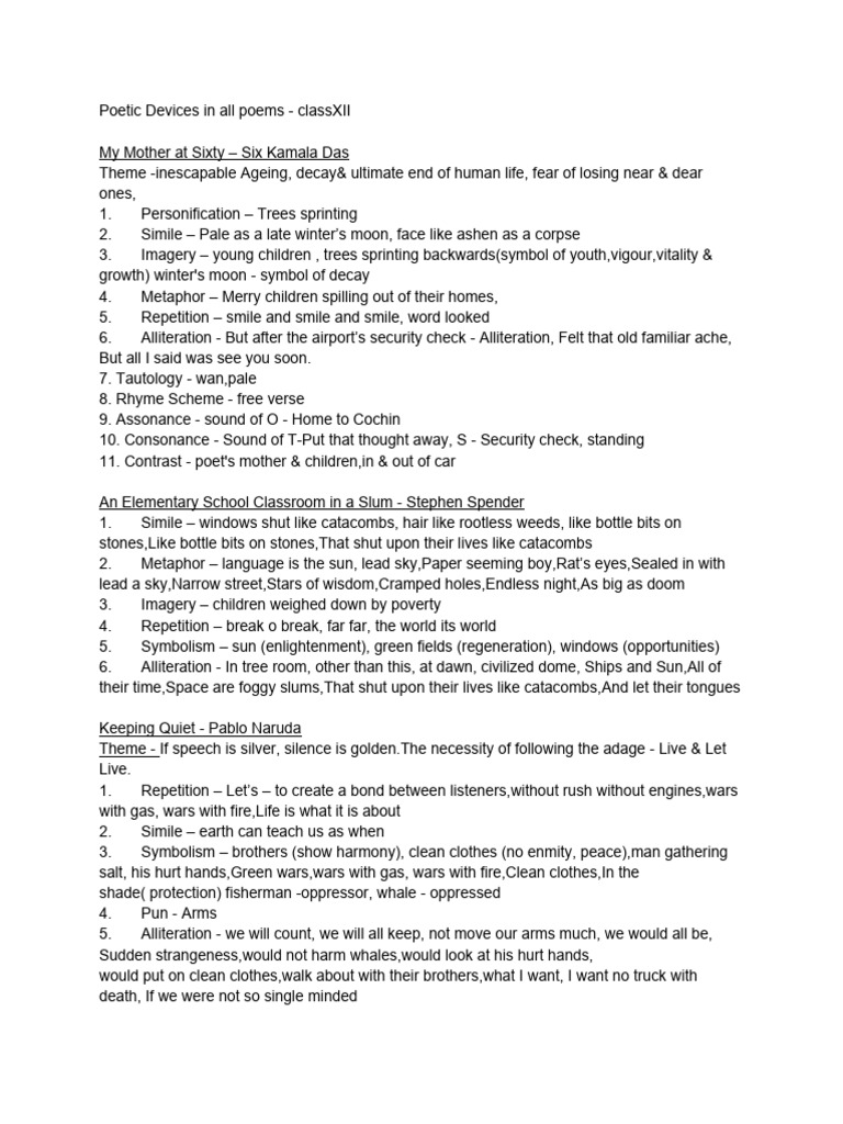 Poetic Devices XII | PDF