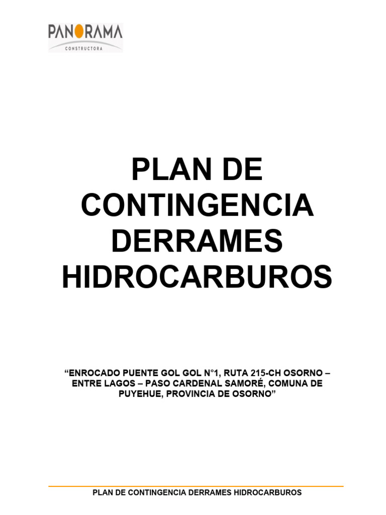 Plan Contingencia Derrames Hidrocarburos | PDF Plan Contingencia Derrames Hidrocarburos | PDF