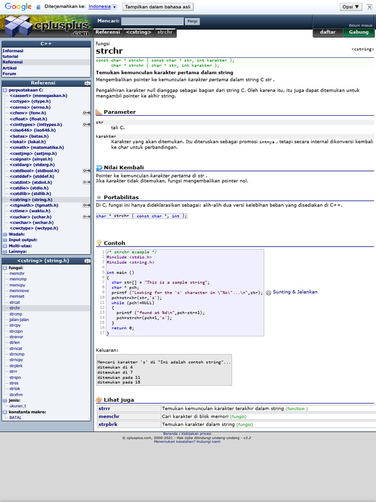 Panduan strchr untuk Pemula C++ | PDF