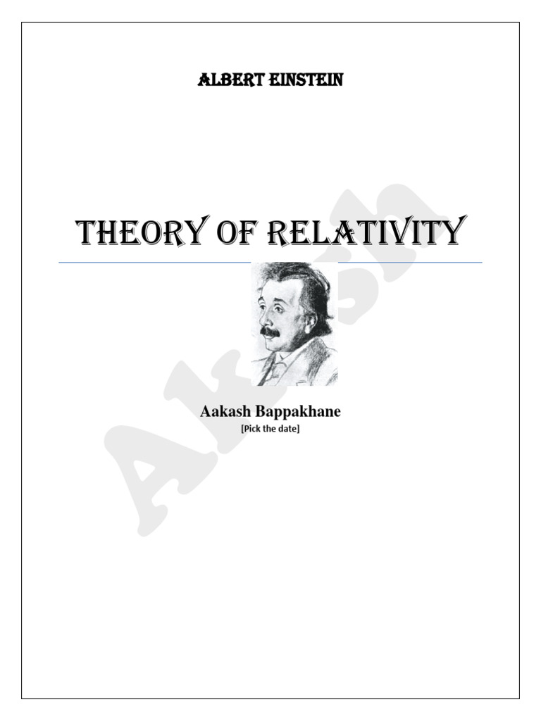 Abert Einstein Theory of Relativity | PDF