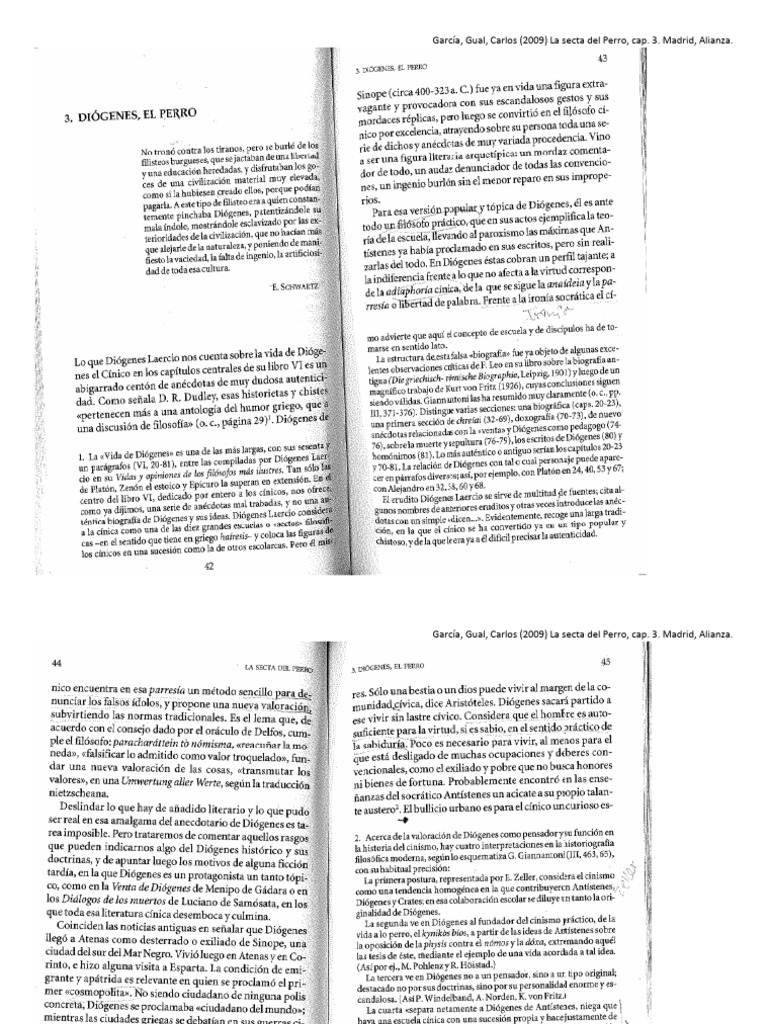 La Secta Del Perro Cap 3 Diogenes El Cínico | PDF