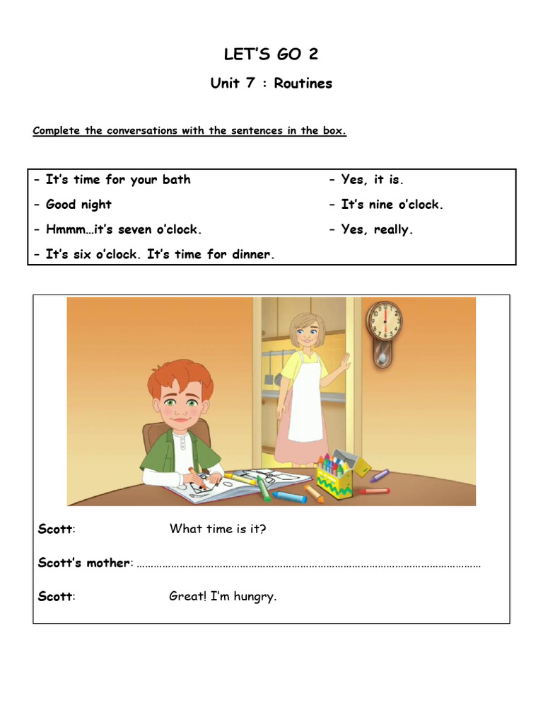 LET's GO 2 Unit 7 Conver Worksheet | PDF