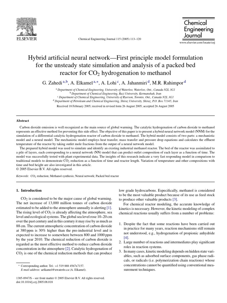 Hybrid Artificial Neural Network First Principle Model Formul - 2005 ...