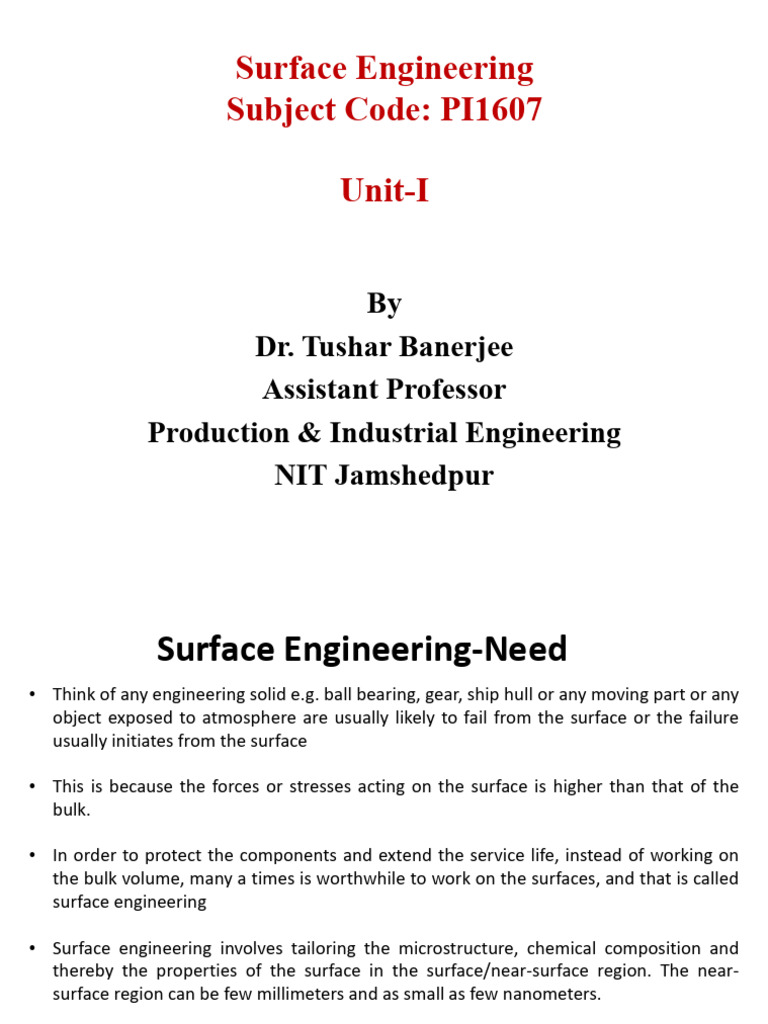 Introduction To Surface Engneering | PDF