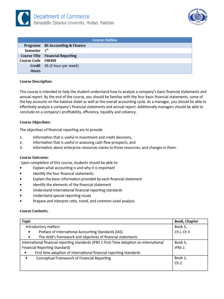 Financial Reporting For BS | PDF