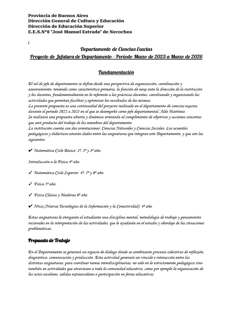 Jefatura de Departamento | PDF