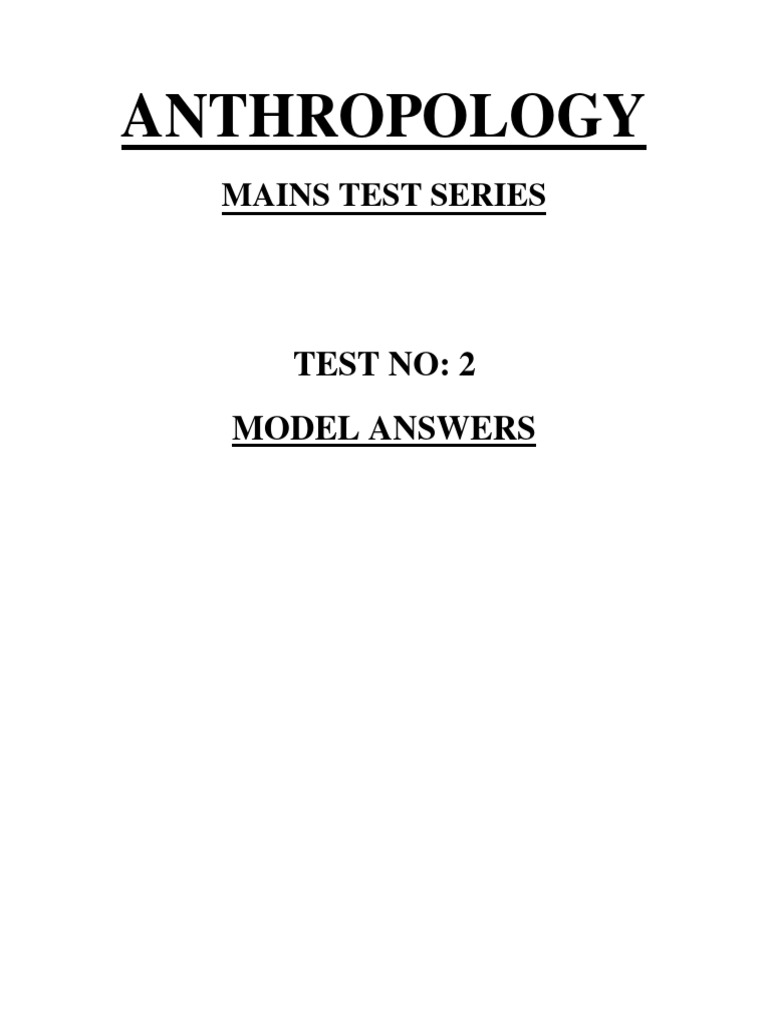Anthropology Mains Test Series 2 Answers | PDF
