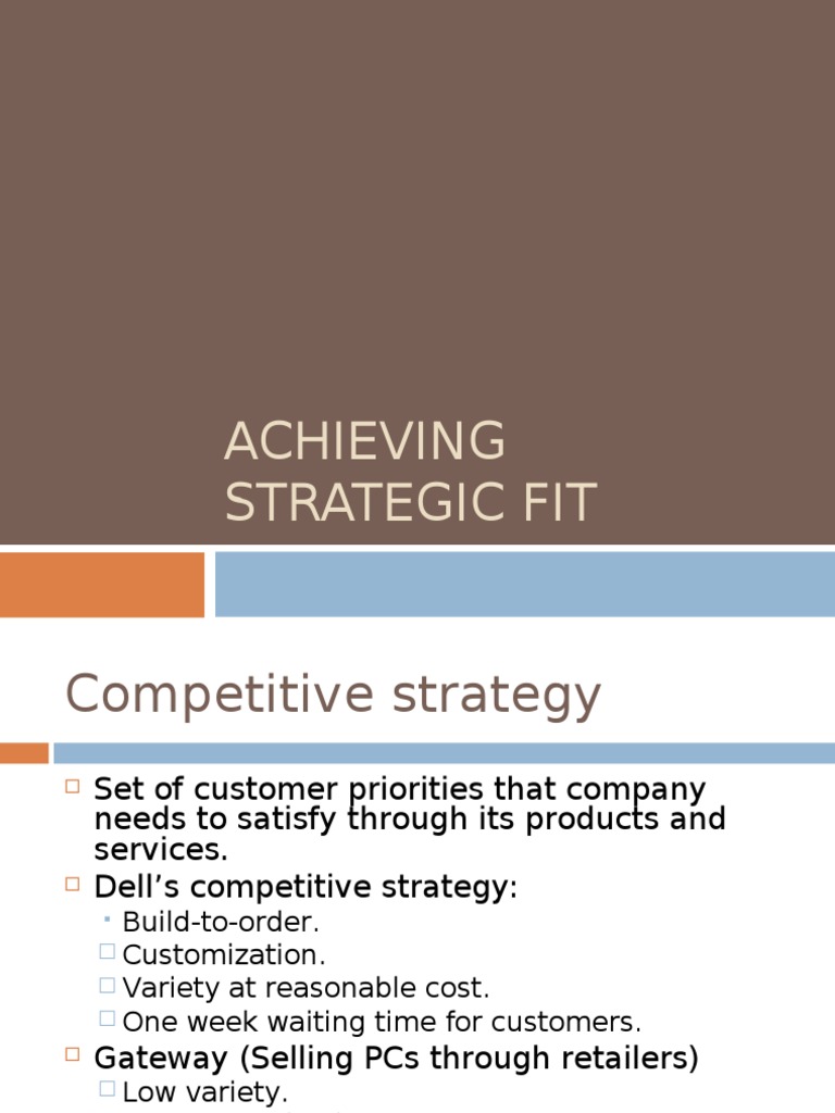 Achieving Strategic Fit | Strategic Management | Supply Chain