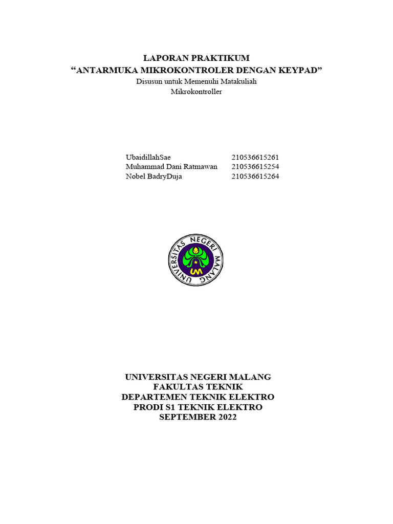 Laprak Mikro Keypad | PDF | Komputer