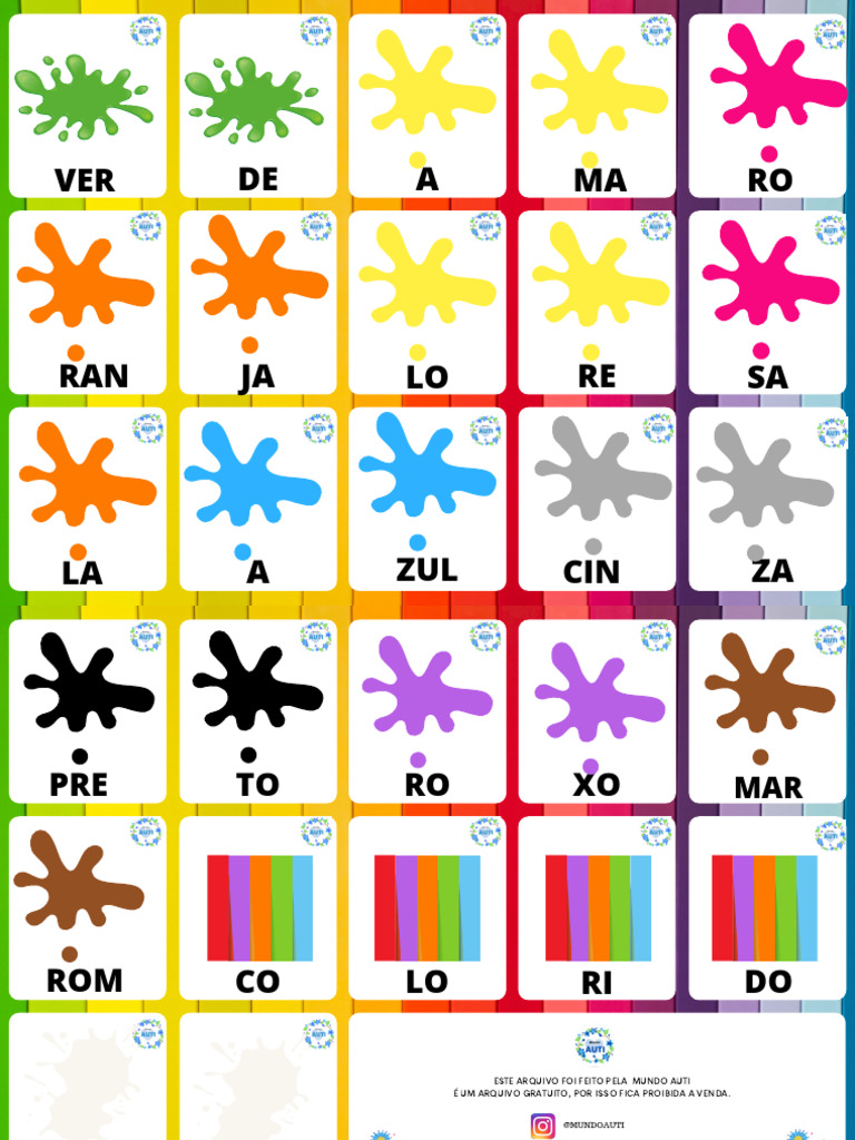 Cores em Português para Crianças | PDF