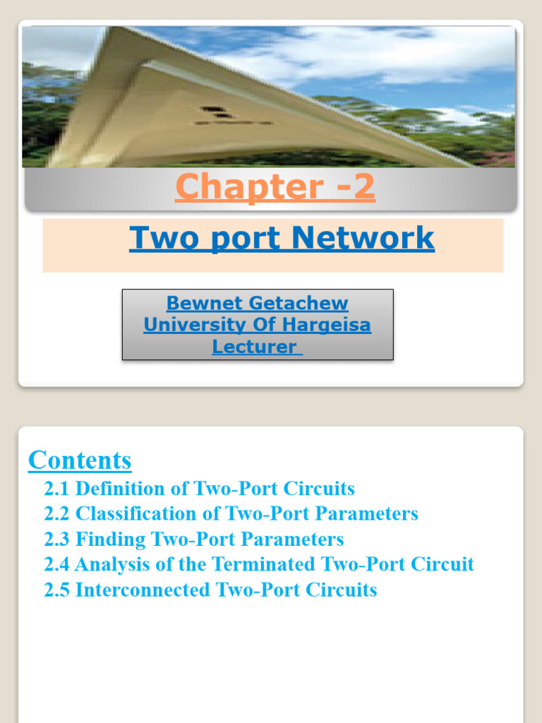 Chapter 2 Two Port Network Analysis | PDF