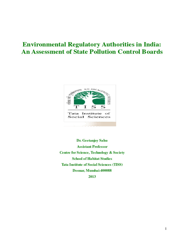 Environmental Regulatory Authorities in India- An Assessment of State ...