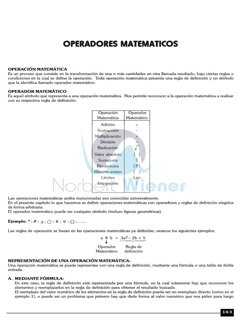 Operadores Matematicos | PDF