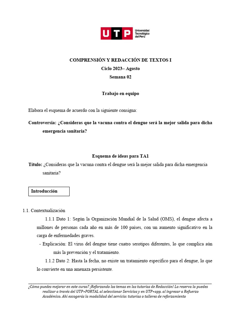 S02-Esquema para TA1 - Grupo 10 | PDF | Vacunas | Especialidades Medicas