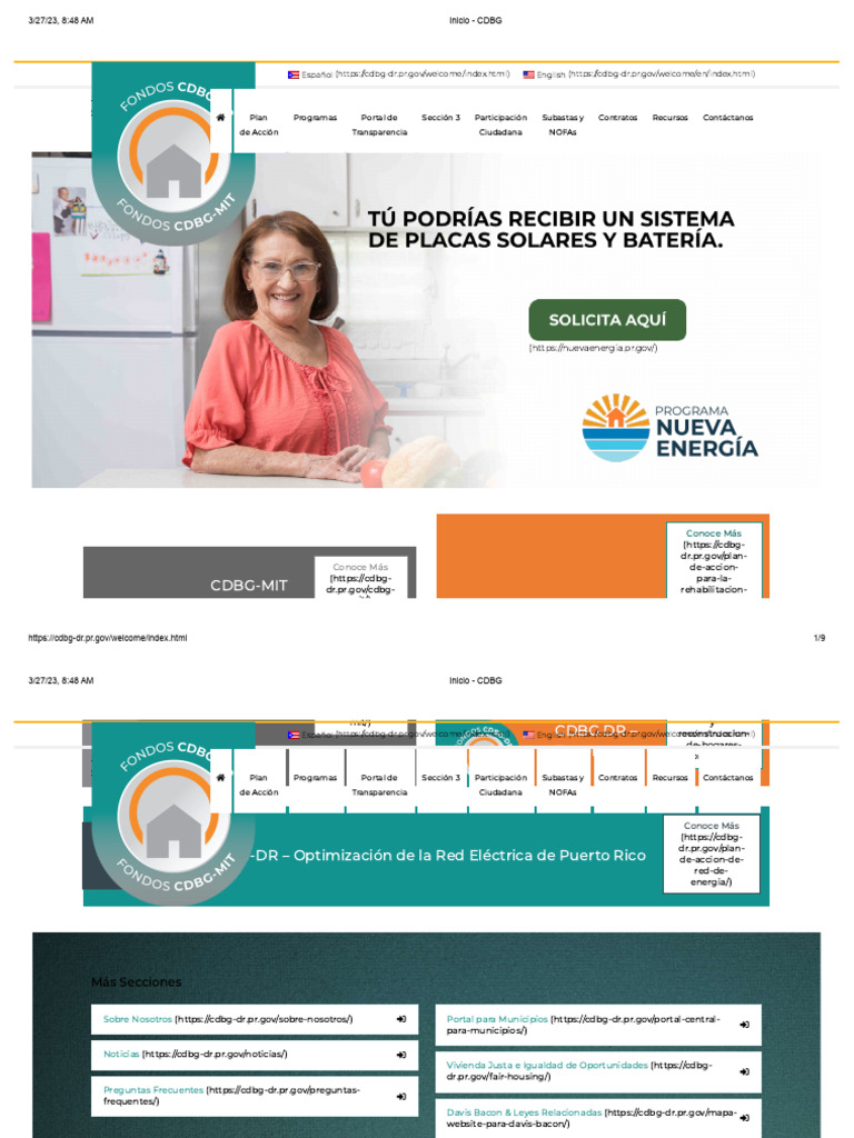 Programa Nueva Energia Inicio - CDBG | PDF