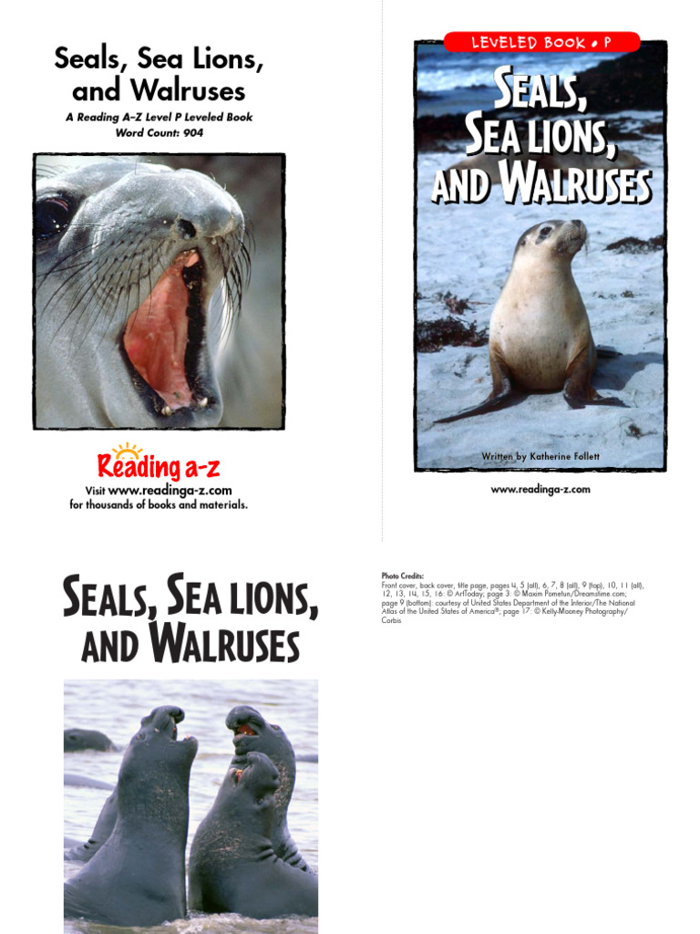 P Sea Lions, Seals and Walruses | PDF | Pinniped | Mammals