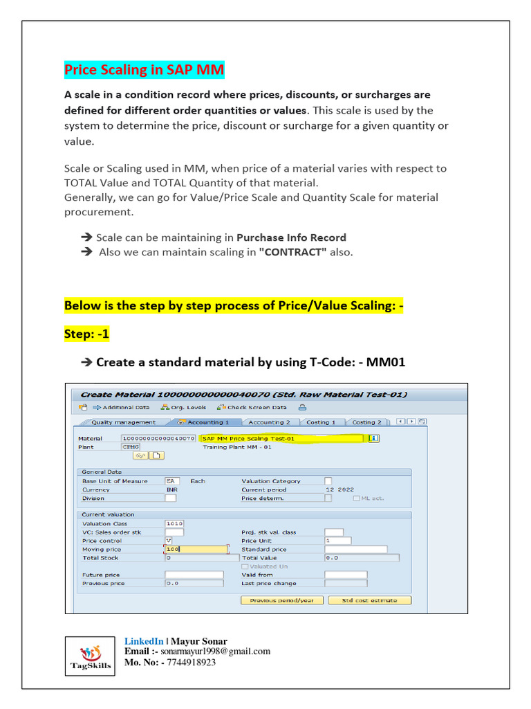 Price Scaling in SAP Procurement | PDF