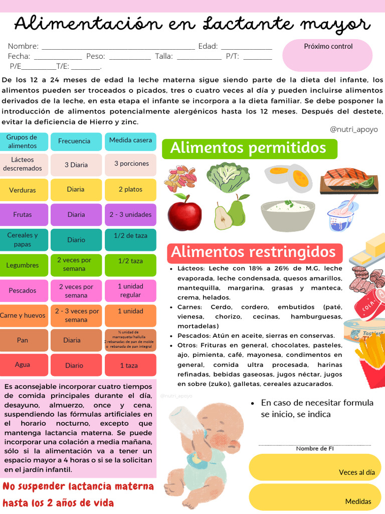 Nutrición para Lactantes de 12 a 24 Meses | PDF