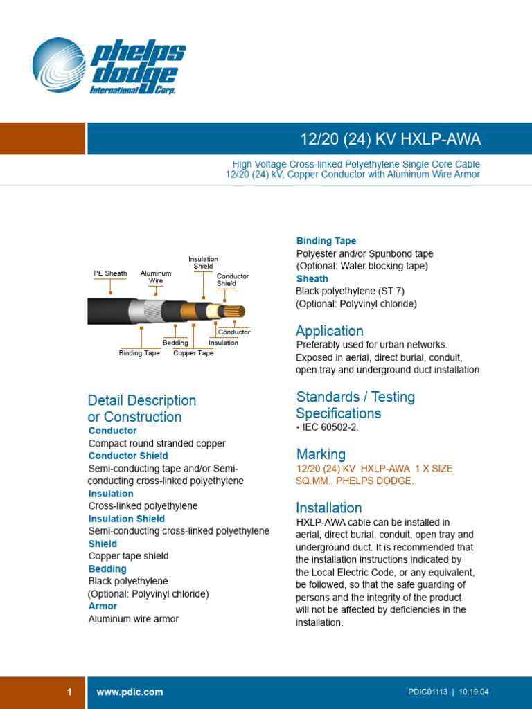 12 20 (24) KV HXLP AWA - Pdic01113 | PDF | Insulator (Electricity ...