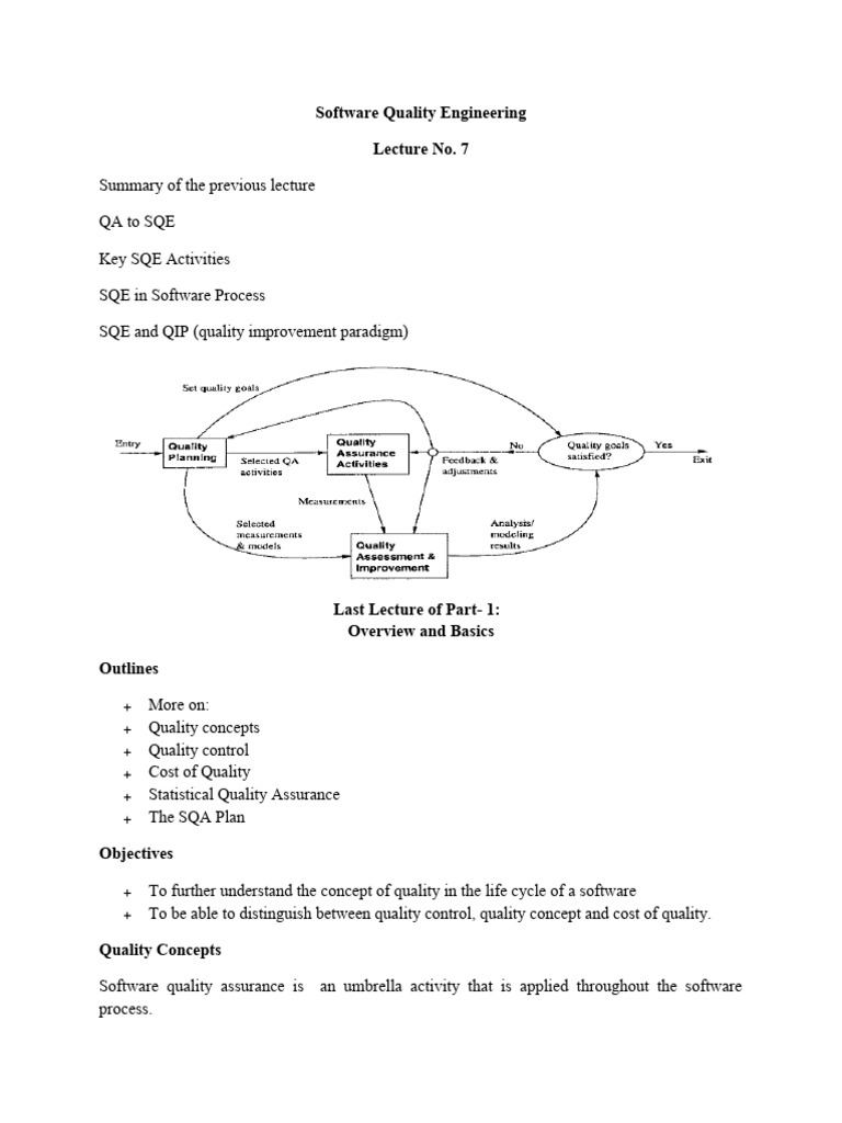 Lecture 7 | PDF | Quality Assurance | Systems Theory