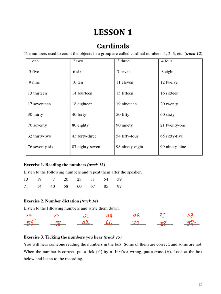 (Pre-Ielts) - Listening Number | PDF
