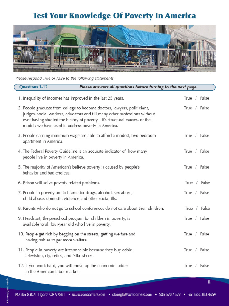 Poverty Quiz | PDF