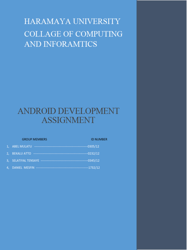 Android Assignment | PDF