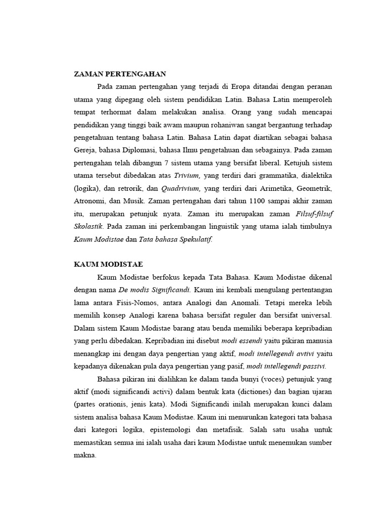Kaum Modistae dan Tata Bahasa Pertengahan | PDF | Seni & Disiplin Bahasa