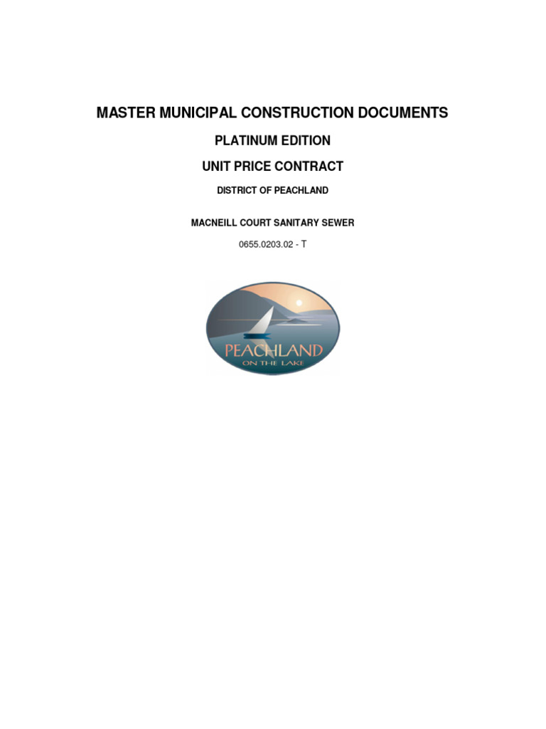 MMCD Platinum Edition: Peachland Sewer Contract | PDF | Surety