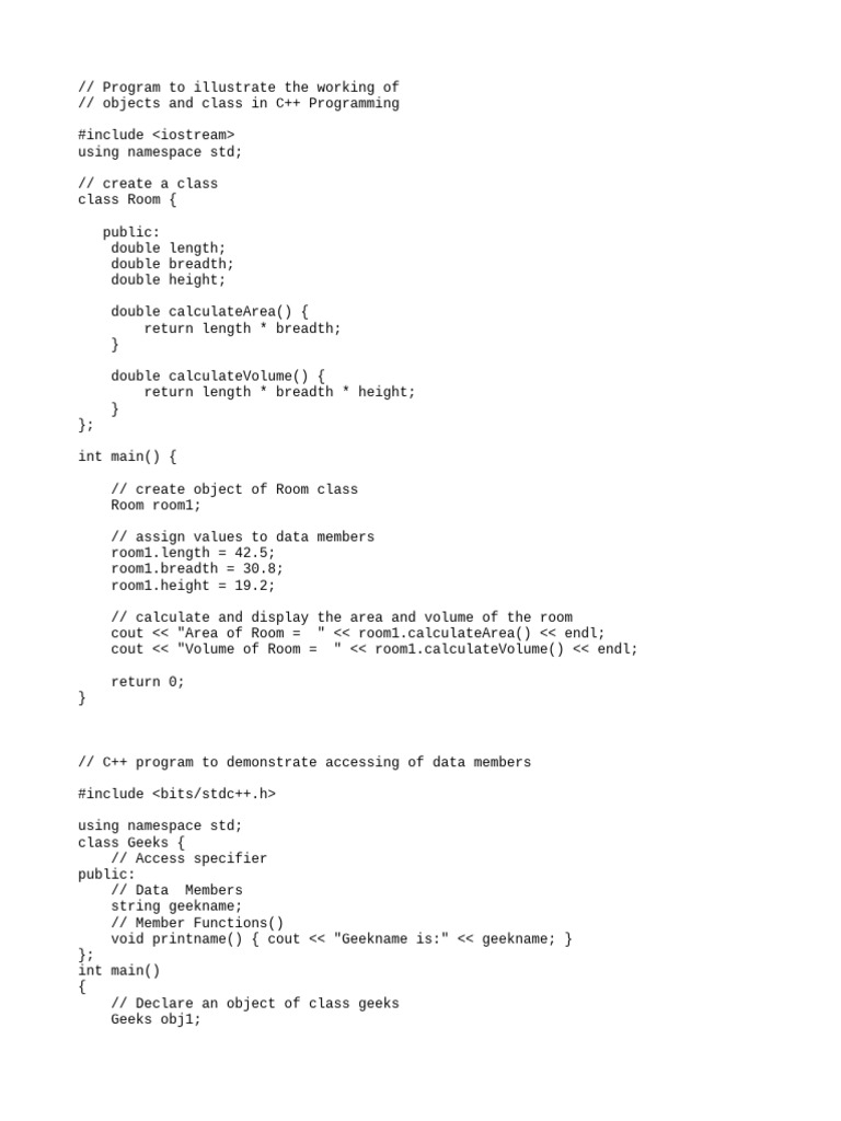 C Program Pdf Class Computer Programming Namespace 