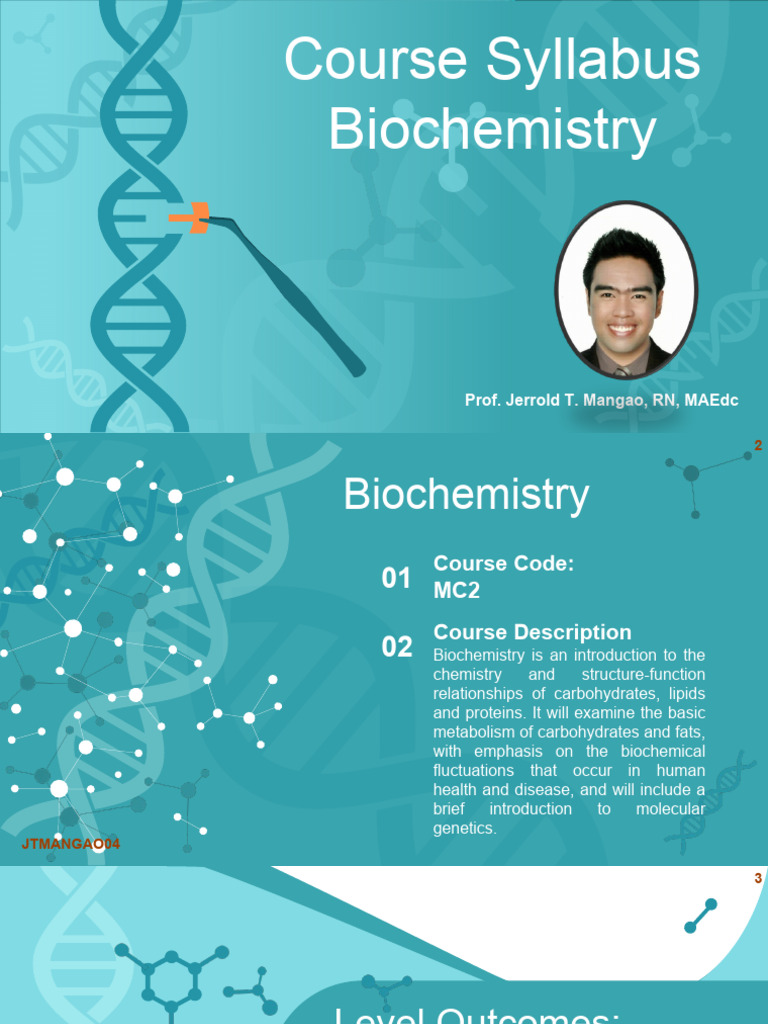 Biochemistry Course Syllabus Overview | PDF