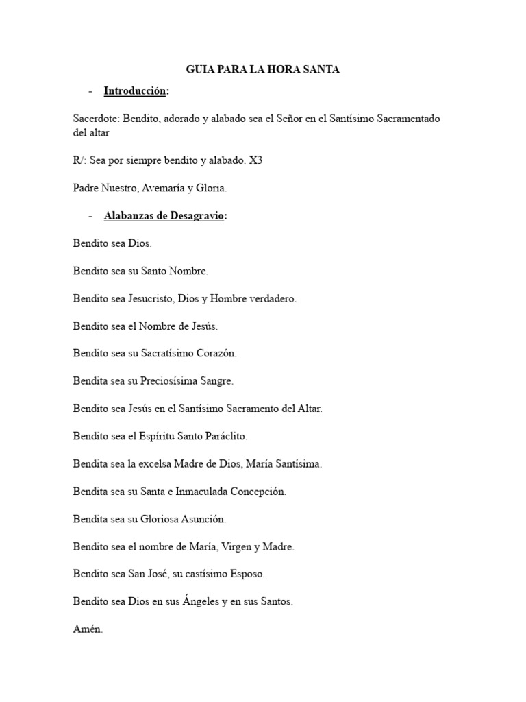 Guia para La Hora Santa | PDF