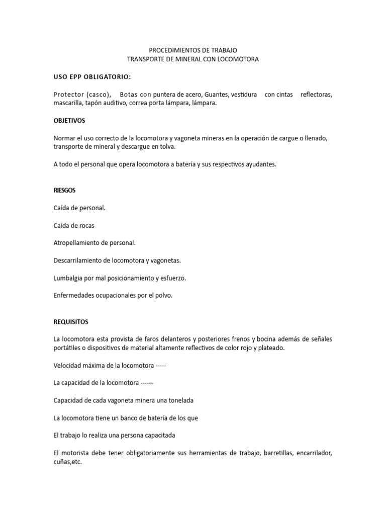 PTS Con Locomotora | PDF