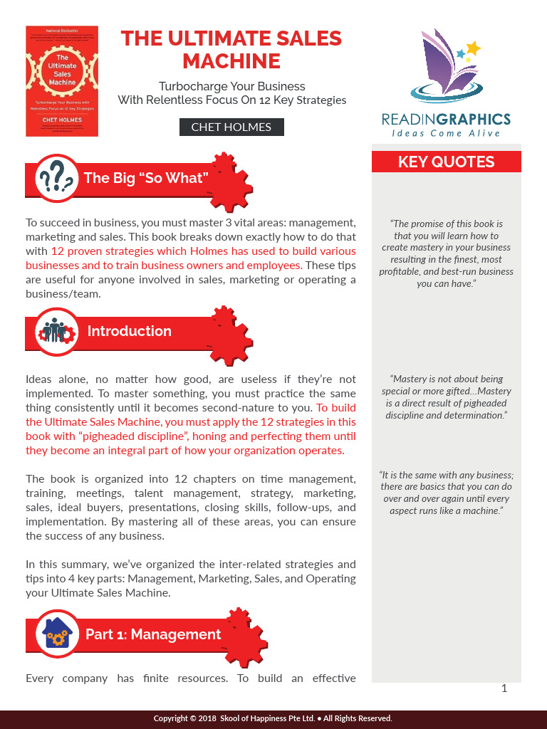 RIG - The Ultimate Sales Machine Text Summary | PDF | Sales | Marketing