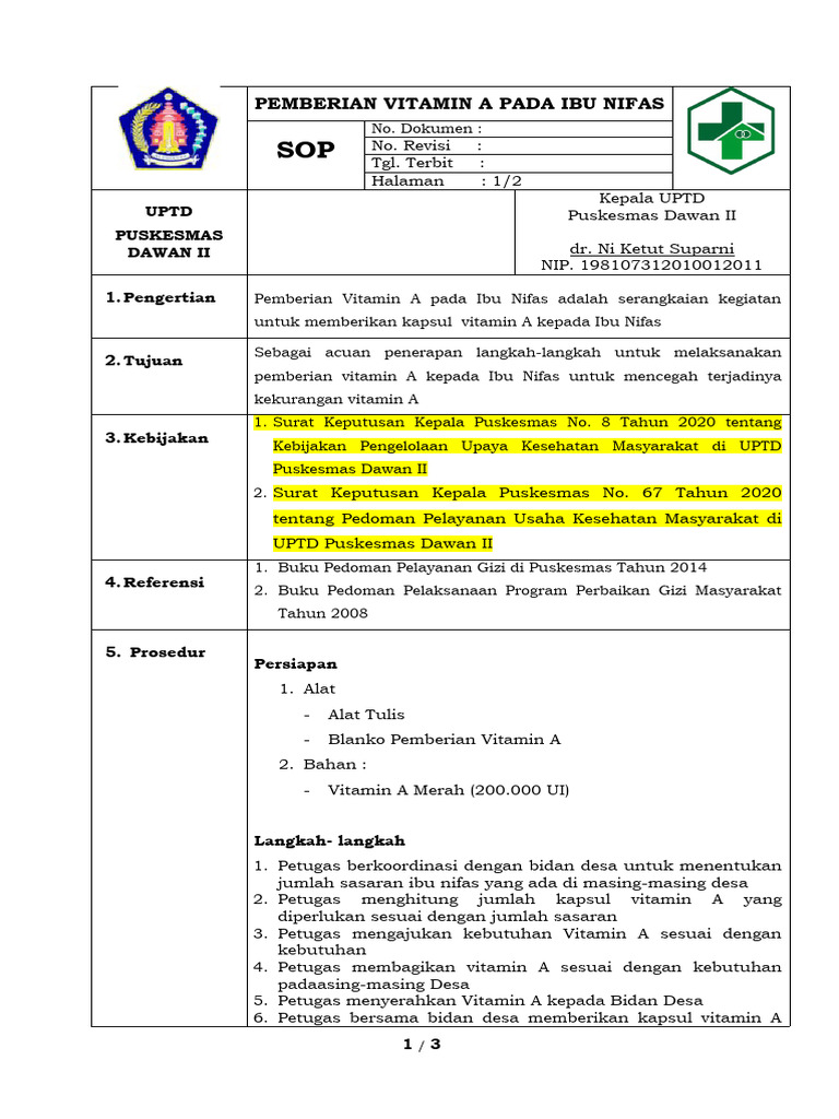 Contoh Sop DW II | PDF