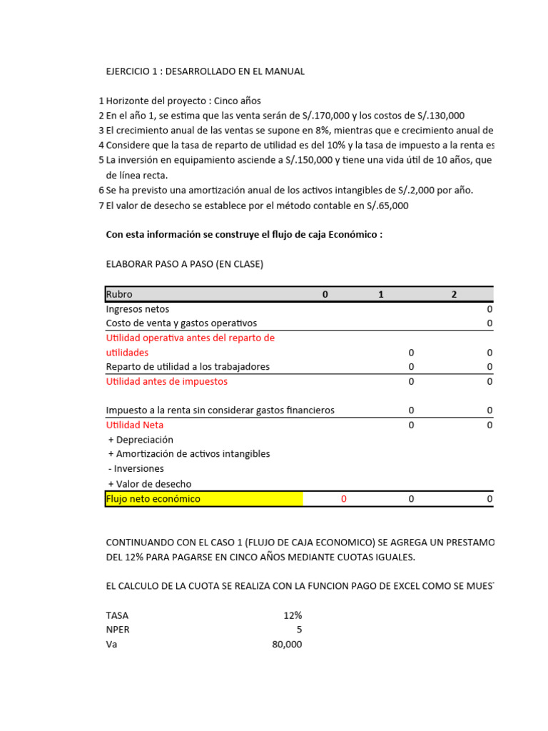 Semana 6 - Excel - Ejercicio 1 - Desarrollado en Manual | PDF