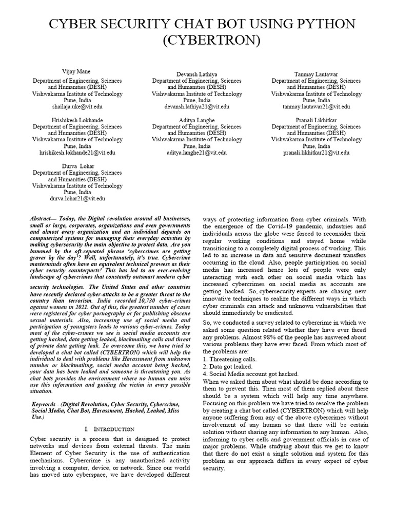 Paper Cyber Security | PDF