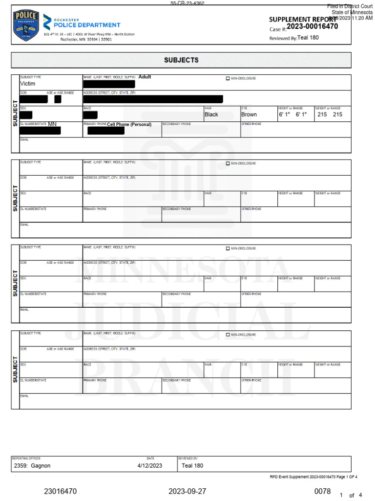 Mandy Hyland Police Report | PDF