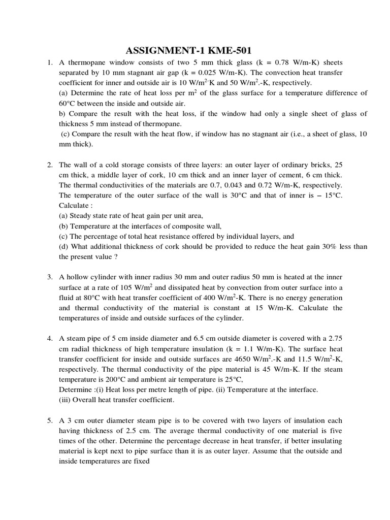 Assignment - 1 HMT | PDF