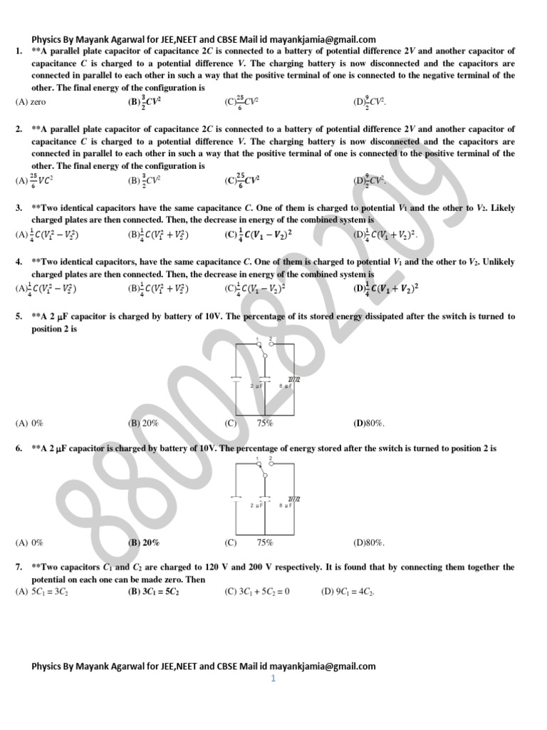 9 Common Potential and Energy Loss - Ans | PDF