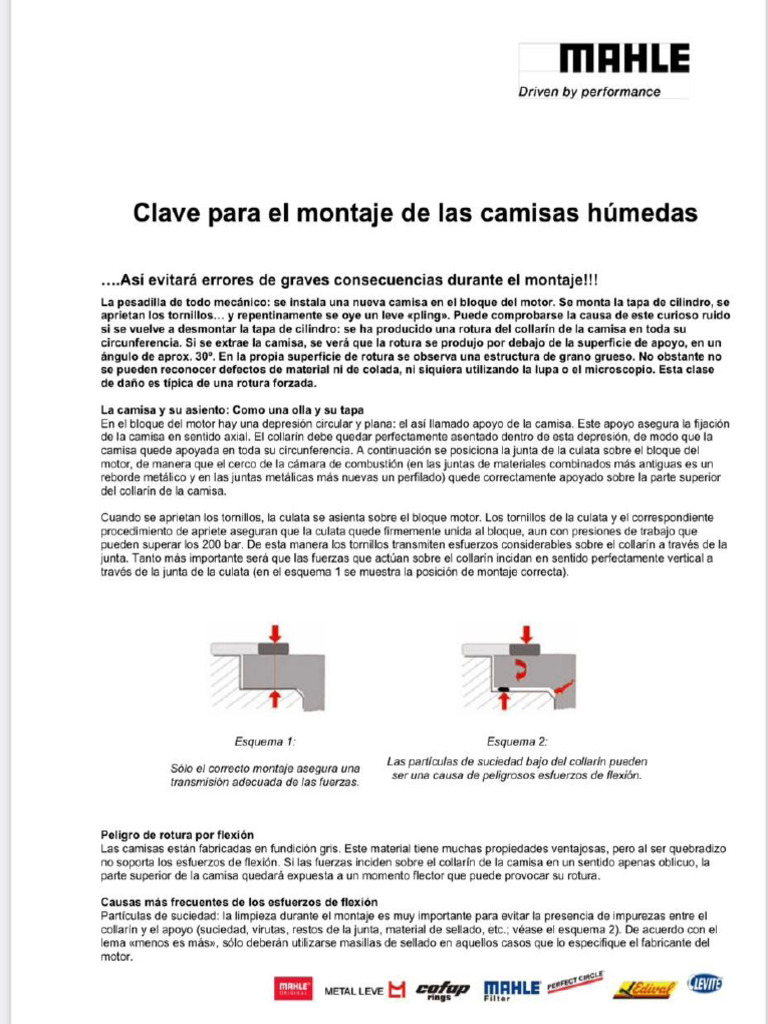 Claves para Instalar Camisas Humedas Mahle | PDF